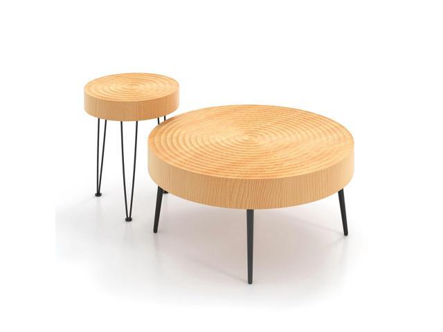 Click here for SlickBlue Set of 2 Solid Wood Farmhouse Round Coff... prices