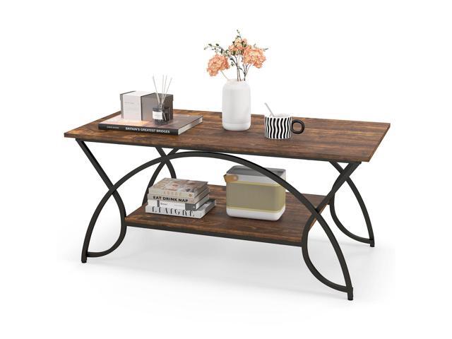 Click here for SlickBlue 2-Tier Faux Marble Coffee Table with Mar... prices