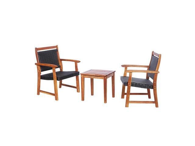 Click here for SlickBlue 3 Pieces Rattan Bistro Set with Acacia W... prices