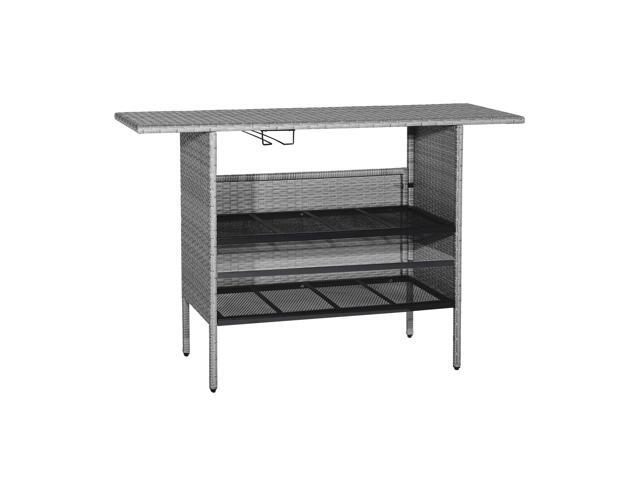 Click here for SlickBlue Outdoor Patio Wicker Bar Table with Meta... prices