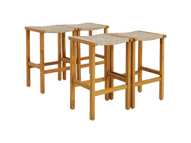 Click here for SlickBlue Patio Wood Bar Stools Set of 4-4 Pieces prices