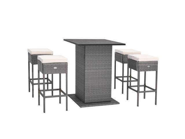 Click here for SlickBlue 5 Pieces Outdoor Wicker Bar Table Set wi... prices