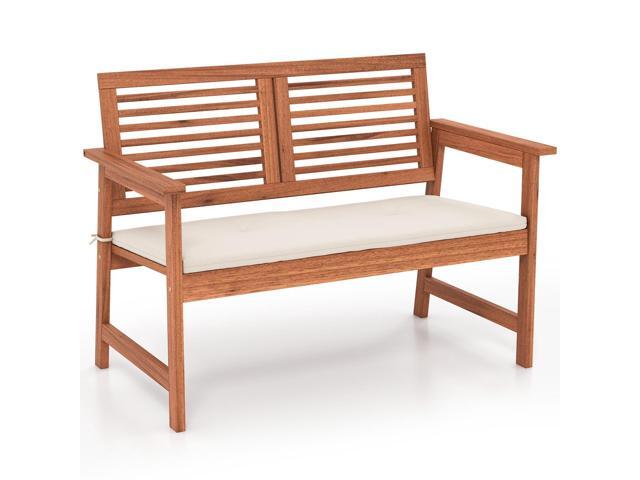 Click here for SlickBlue 2-Person Solid Wood Patio Bench with Bac... prices