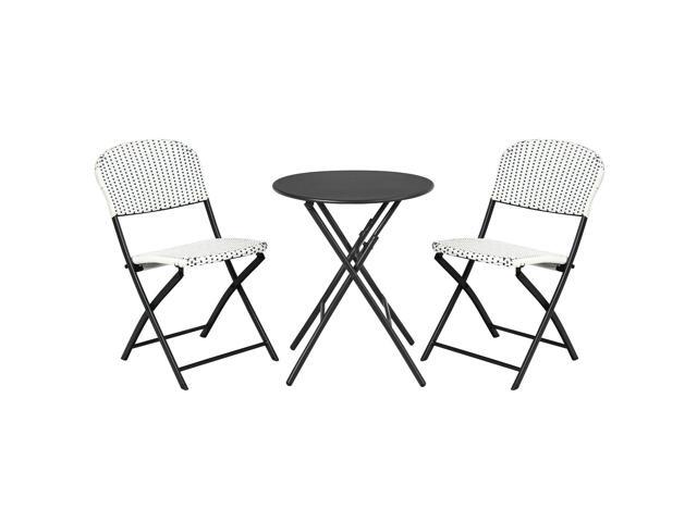 Click here for SlickBlue 3 Pieces Patio Rattan Bistro Set with Ro... prices