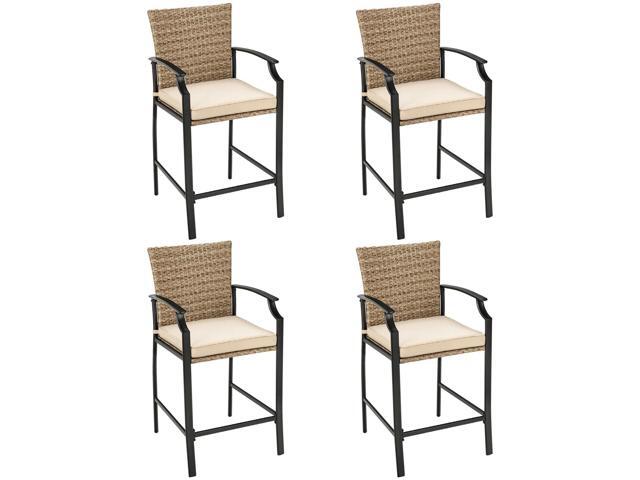 Click here for SlickBlue Patio Rattan Bar Stools Set of 4 with So... prices