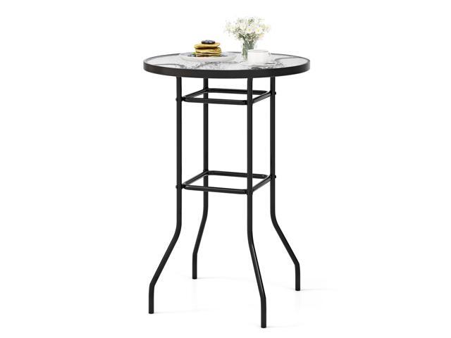 Click here for SlickBlue 38 Inch Patio Bar Table with Tempered Gl... prices