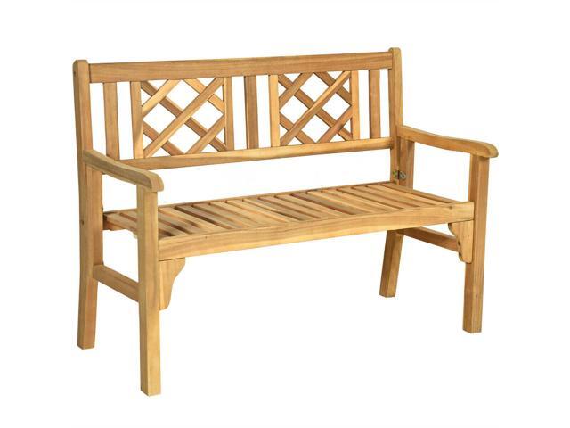 Click here for SlickBlue Patio Foldable Bench with Curved Backres... prices