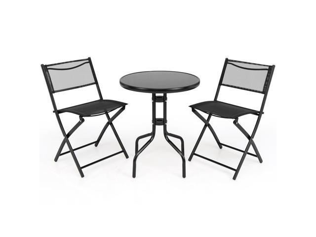 Click here for SlickBlue 3 Pieces Folding Bistro Table Chairs Set... prices