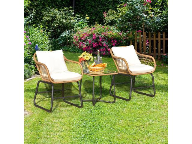 Click here for SlickBlue 3-Piece Patio Bistro Set with 2 Rattan C... prices