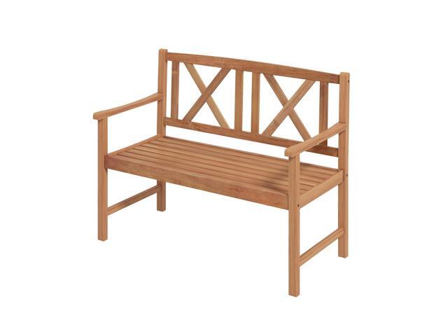 Click here for SlickBlue 2-Person Wood Outdoor Bench with Cozy Ar... prices