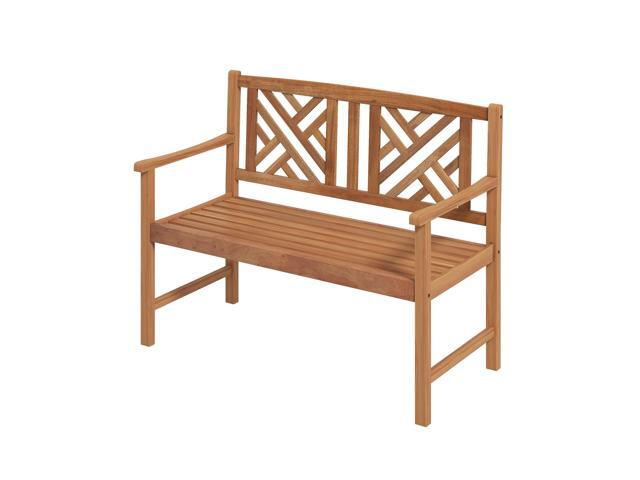 Click here for SlickBlue 2-Person Wood Outdoor Bench with Cozy Ar... prices