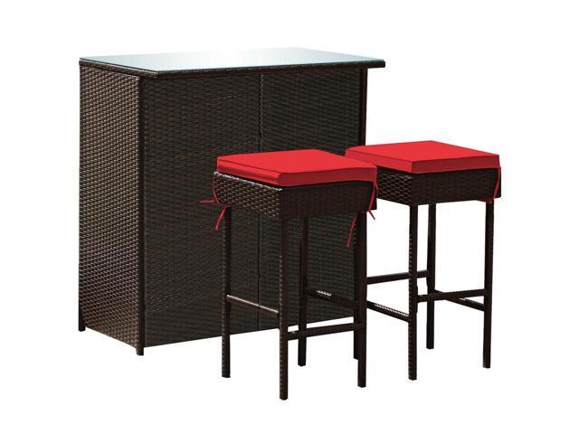 Click here for SlickBlue 3 Pieces Patio Rattan Wicker Bar Table S... prices