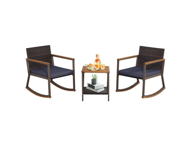 Click here for SlickBlue 3 Pieces Rattan Rocking Bistro Set with... prices