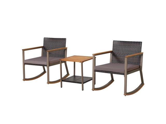 Click here for SlickBlue 3 Pieces Rattan Rocking Bistro Set with... prices