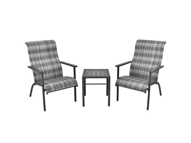 Click here for SlickBlue 3 Pieces Patio Rattan Bistro Set with Hi... prices