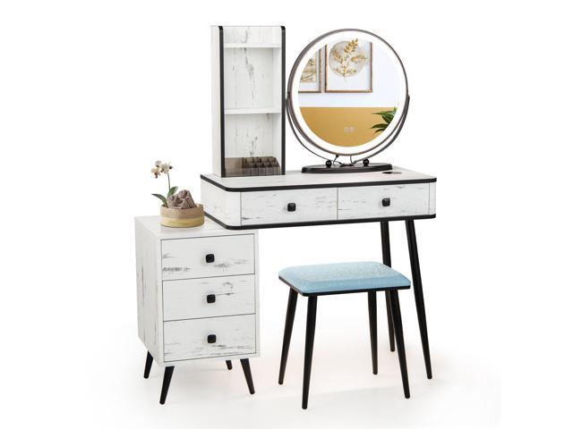 Click here for SlickBlue Vanity Table Set with 3-Color Lighted Mi... prices