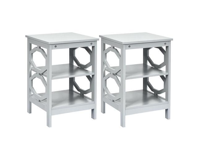 Click here for SlickBlue 2 Pieces 3-tier Nightstand Sofa Side End... prices