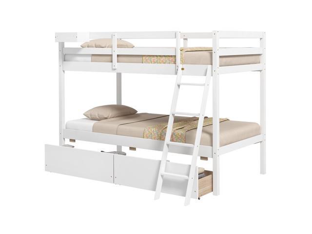Click here for SlickBlue Twin Over Twin Bunk Bed Wood Bed Frame w... prices