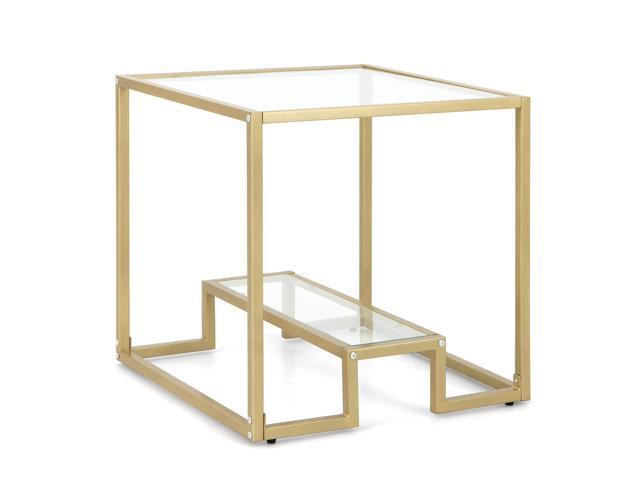 Click here for SlickBlue 22 Inch 2-Tier Square Sofa Side Table wi... prices