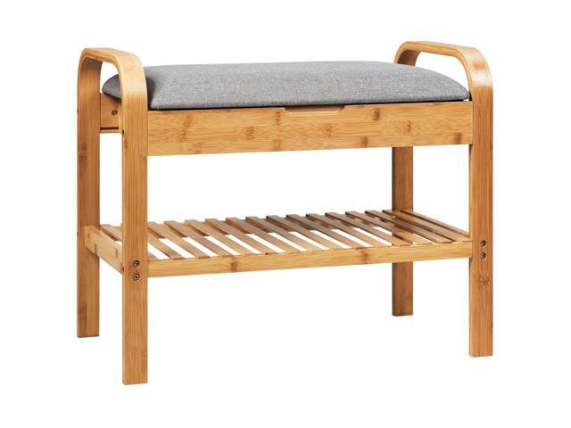 Click here for SlickBlue Shoe Rack Bench Bamboo with Storage Shel... prices