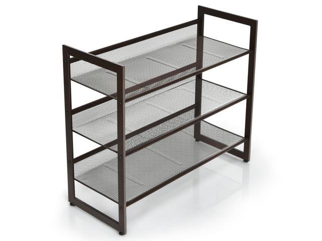 Click here for SlickBlue 2/3/4 Tiers Flat and Slant Metal Shoe Ra... prices