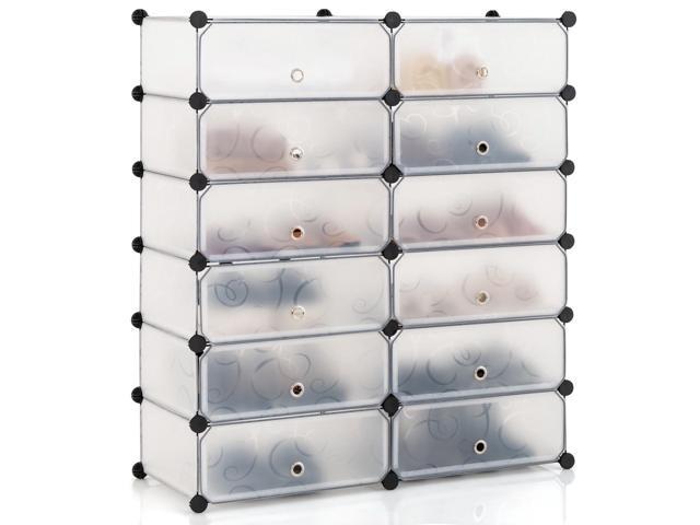 Click here for SlickBlue 12-Cube DIY Portable Plastic Shoe Rack w... prices