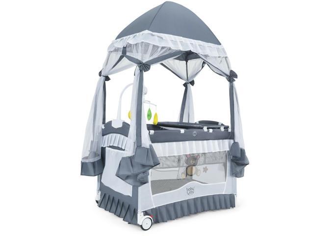 Click here for SlickBlue Portable Baby Playpen Crib Cradle with C... prices