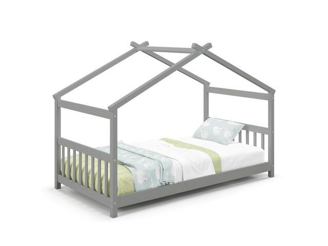 Click here for SlickBlue Twin Size Wooden House Bed with Roof prices