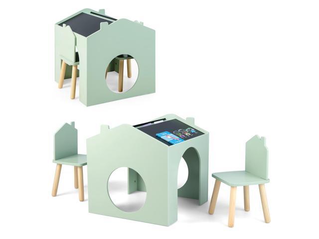Click here for SlickBlue 3 Pieces Wooden Kids Table and Chair Set... prices