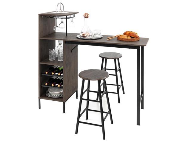 Click here for SlickBlue 3 Piece Bar Table and Chairs Set with 6-... prices