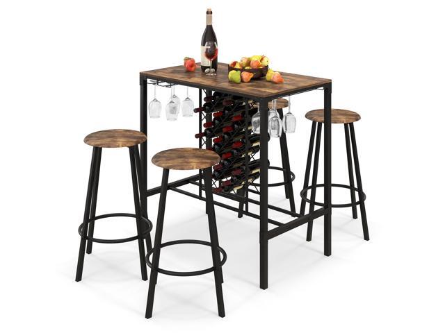 Click here for SlickBlue 5 Pieces Bar Table and Stools Set with W... prices