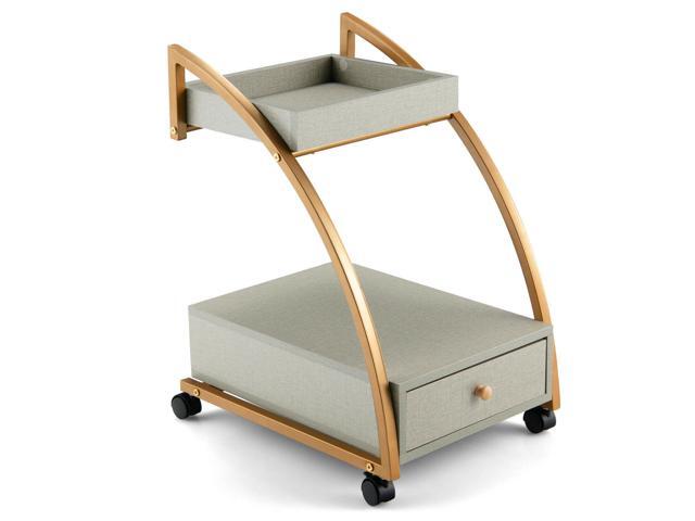 Click here for SlickBlue Modern 2-Tier Rolling End Table with Tra... prices