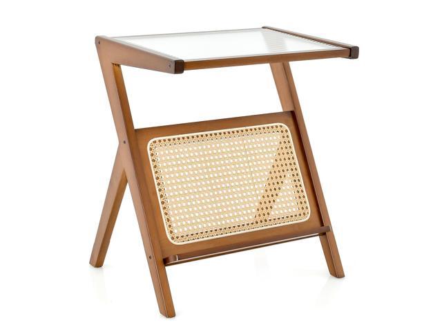 Click here for SlickBlue Boho End Table with Magazine Rack and Te... prices