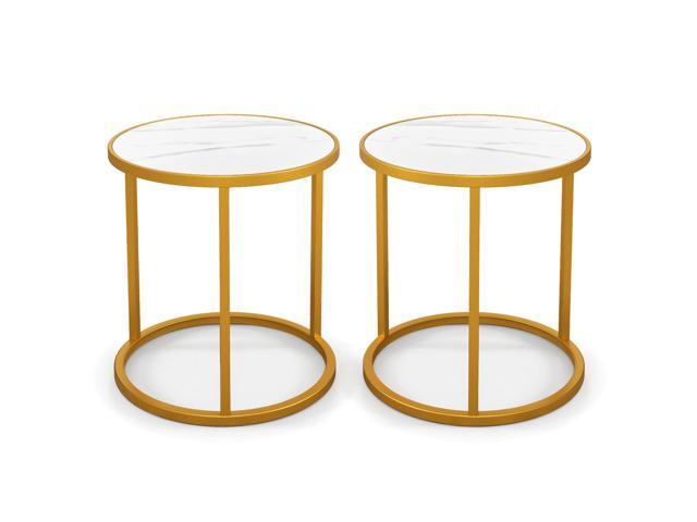 Click here for SlickBlue Marble Top Round Side Table 16-Inch End... prices