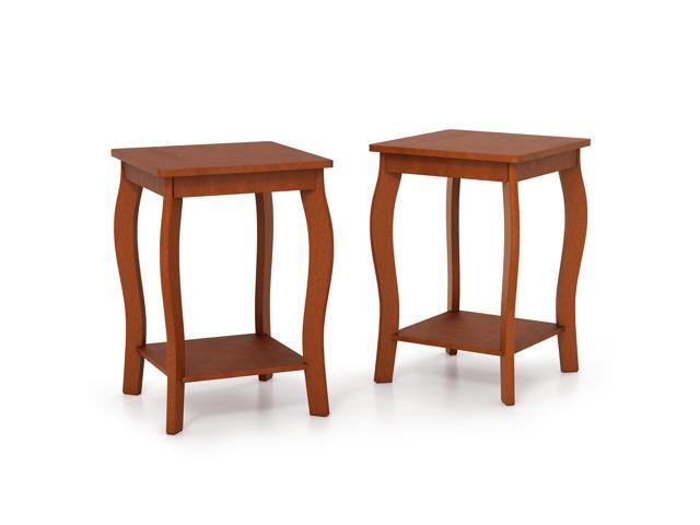 Click here for SlickBlue 15 Inch 2-Tier Square End Table with Sto... prices