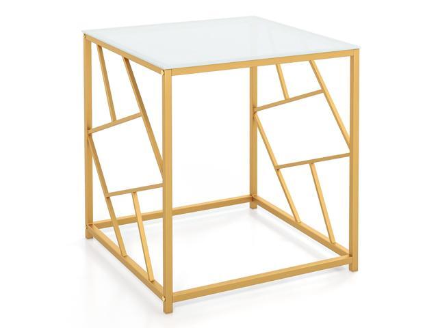 Click here for SlickBlue Square End Table with Tempered Glass Tab... prices