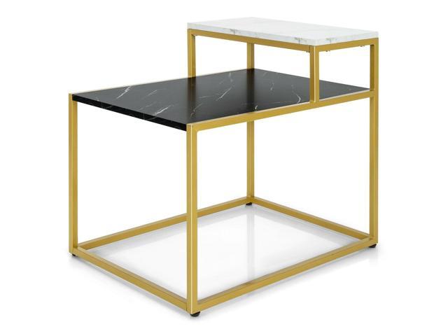 Click here for SlickBlue 2 Tier End Side Table with Metal Frame a... prices