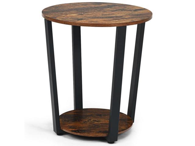Click here for SlickBlue 2-tier Round End Table with Storage Shel... prices