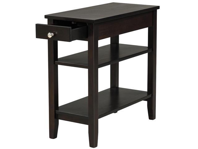Click here for SlickBlue Side End Table with Drawer and 2-Tier Op... prices