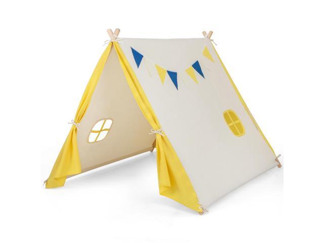 Click here for SlickBlue Kids Play Tent with Solid Wood Frame Hol... prices