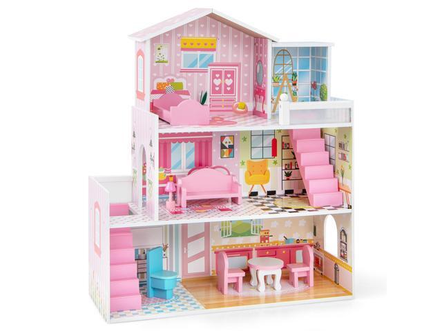Click here for SlickBlue Kids Wooden Dollhouse Play-set with 5 Si... prices