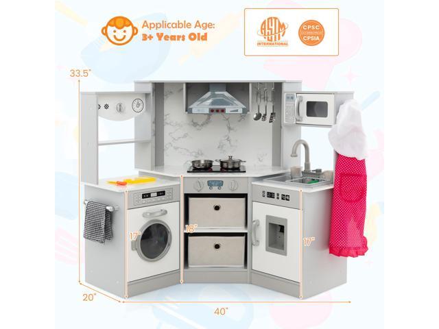 Click here for SlickBlue Wooden Kids Play Kitchen Playset with Re... prices