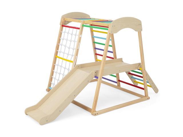 Click here for SlickBlue 6-in-1 Indoor Jungle Gym Kids Wooden Pla... prices