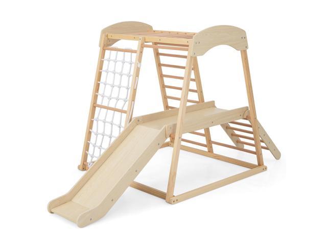 Click here for SlickBlue 6-in-1 Indoor Jungle Gym Kids Wooden Pla... prices