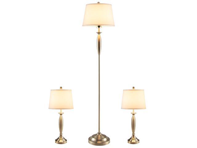 Click here for SlickBlue 3-Piece Modern Nickel Finish Lamp Set-Si... prices