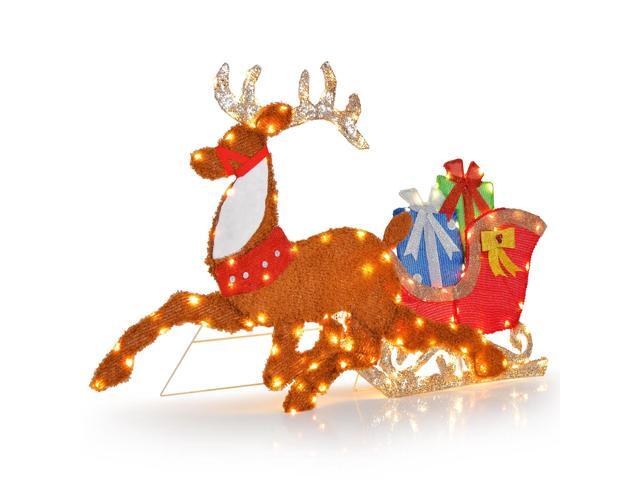 Click here for SlickBlue Lighted 2D Christmas Reindeer and Sleigh... prices