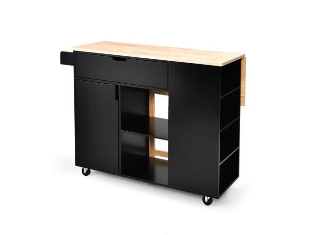 Click here for SlickBlue Drop-Leaf Kitchen Island with Rubber Woo... prices