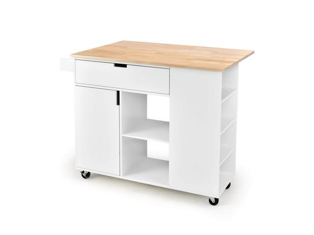 Click here for SlickBlue Drop-Leaf Kitchen Island with Rubber Woo... prices