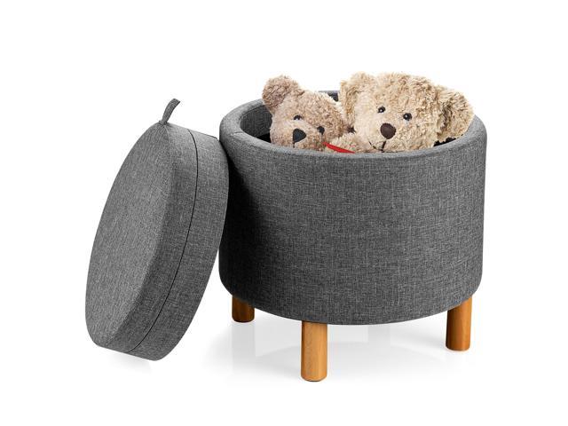 Click here for SlickBlue Round Fabric Storage Ottoman with Tray a... prices
