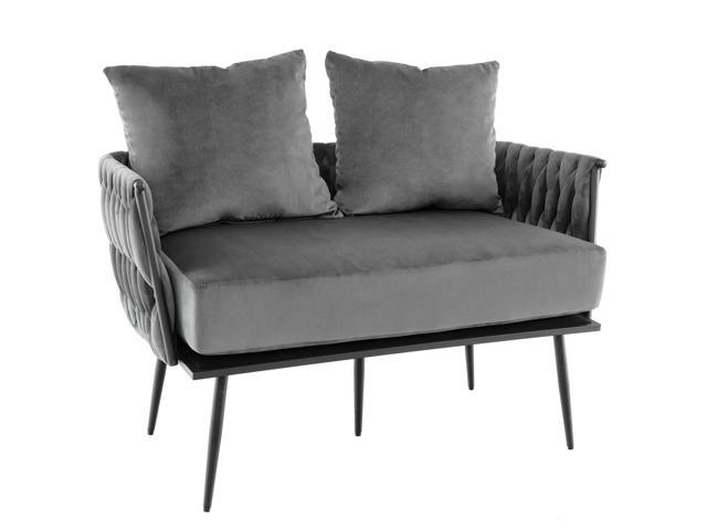 Click here for SlickBlue Modern Loveseat Sofa Upholstered Dutch V... prices